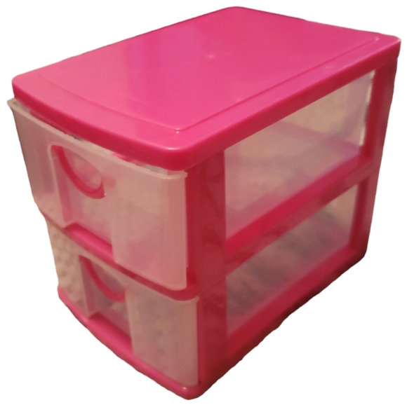 None | Storage & Organization | Mini Pink Plastic 2 Drawer Storage ...